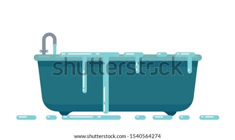 Bathtub Vector Overflow Wallpaper Free Space Stock Vector Royalty Free