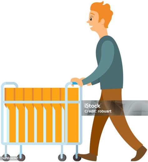 컴퓨터 바탕 화면 노란색 폴더가 있는 카트를 밀고 있는 남자 문서 저장소가 있는 데스크톱 팩 요소 0명에 대한 스톡 벡터 아트 및 기타 이미지 Istock