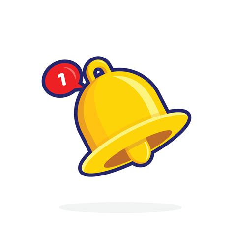 Notification Icon Vector Illustration Cute Bell Ring Vector Outline Icon New Message Vector