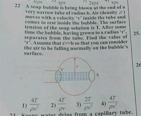 3rps rps 2rps 22 a soap bubble is being blown the end of a very narrow