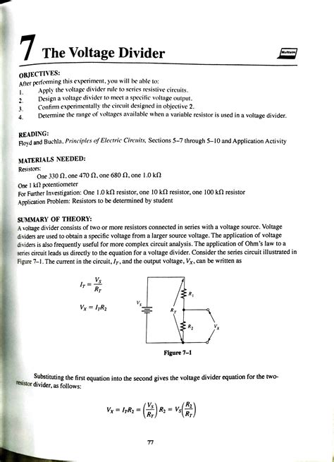 Solved Data Table 7 1reading Floyd And Buchla Principles