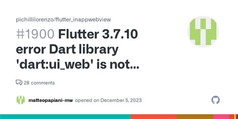 Flutter 3710 Error Dart Library Dartuiweb Is Not Available On This Platform · Issue 1900