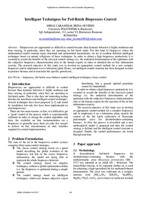 Pdf Intelligent Techniques For Fed Batch Bioprocess Control