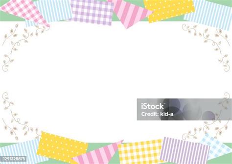 리프 패턴 프레임 및 패치워크 일러스트레이션 의 다양한 패턴 스트라이프 깅엄 체크 도트 마스킹 테이프 계절에 대한 스톡 벡터 아트 및 기타 이미지 Istock