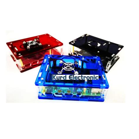 Acrylic Case For Raspberry Pi 4b Red Supporting Fans Kurd Electronic