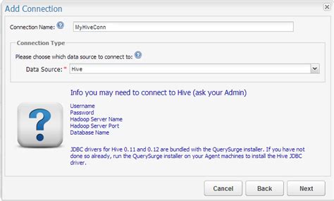 Configuring Connections Hadoop Hive Customer Support
