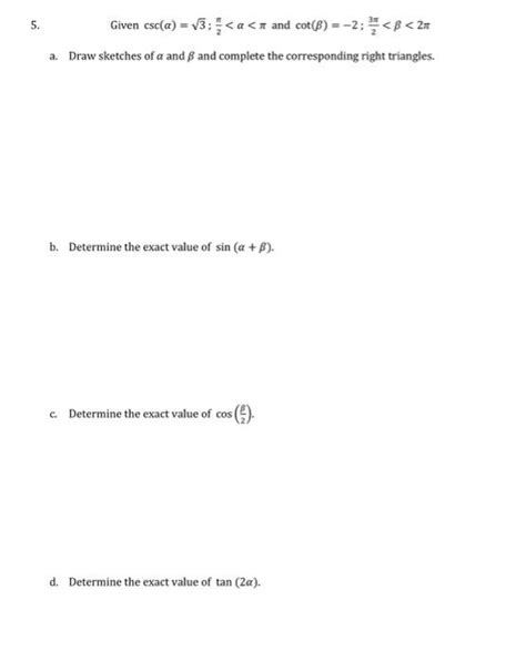 5 given csc α 3 2π