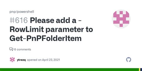 Please Add A Rowlimit Parameter To Get Pnpfolderitem · Issue 616