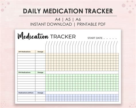 Daily Medication Calendar Template