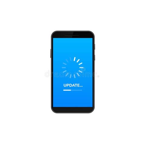 smartphone display update process loading icon with progress bar in