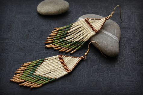 Этно-серьги из бисера Украшение ручной работы - Украшения от Anabel