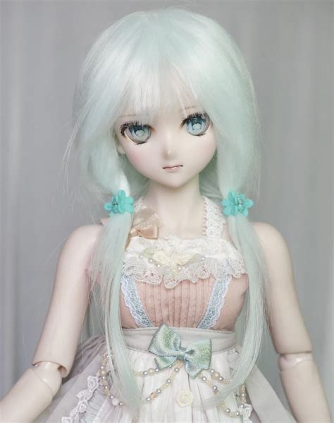 13 14 롱 스파이크 Bjd 인형 모피 가발 민트 그린 Sd Msd 미니피 스마트 인형 풀립과 블라이스