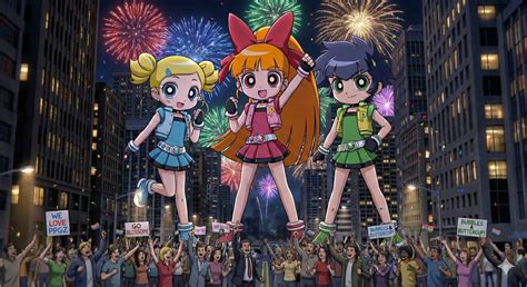 Giant Powerpuff Girls Z Being Heroes At Night By Fatihemrei On Deviantart