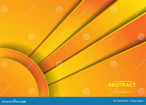 Abstract 3d Circle Papercut Layer Orange Background Stock Vector