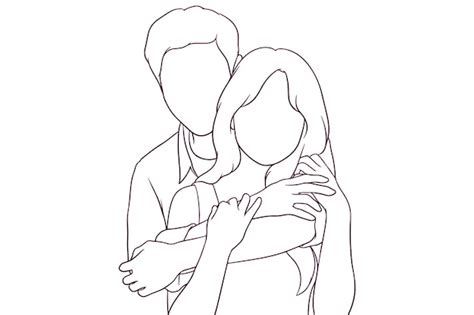 Premium Vector Young Couple Hugging Hand Drawn Style Vector Illustration