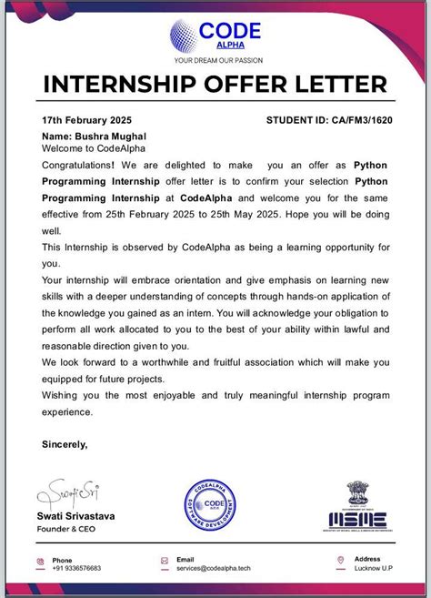 internship codealpha newbeginnings learning growth excitedtostart