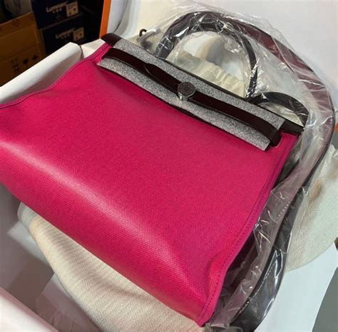 Hermes Herbag 31cm Rose Shocking Luxury Bags And Wallets On Carousell