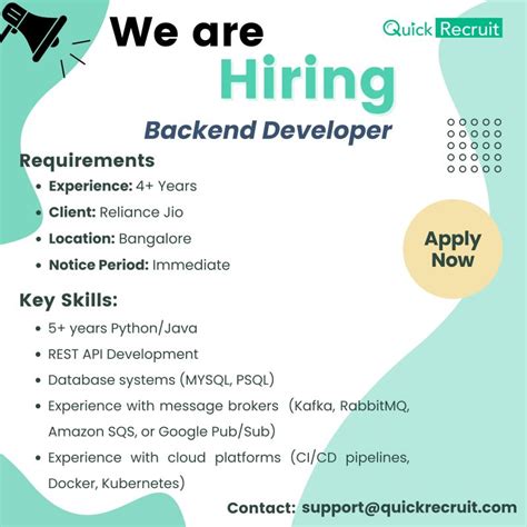 quick recruit on linkedin backend frontend javascript developer