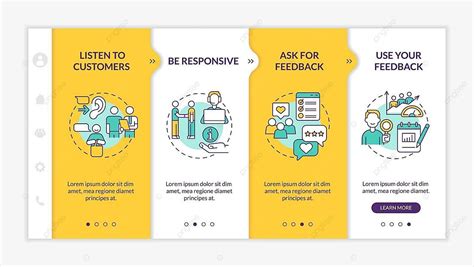 Customer Support Yellow Onboarding Template Consumer Information Listen Vector Consumer