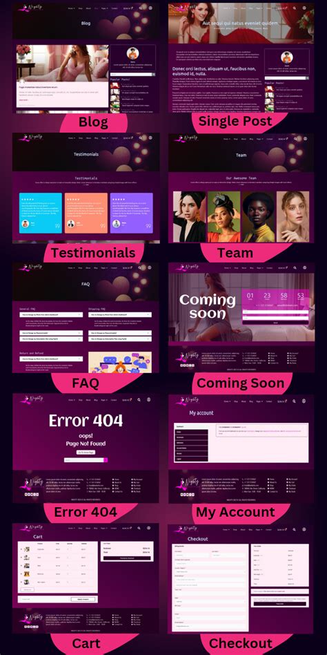 Nighty Fashion Lingerie And Bikini Store Elementor Template Kit