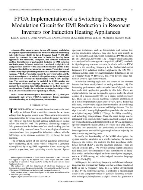 pdf fpga implementation of a switching frequency modulation circuit