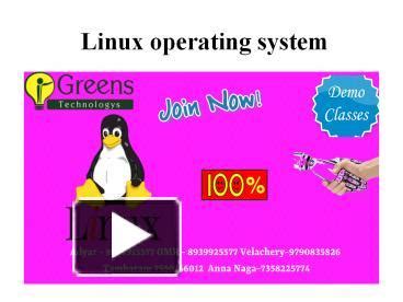 Linux Operating System Presentation Free To Download