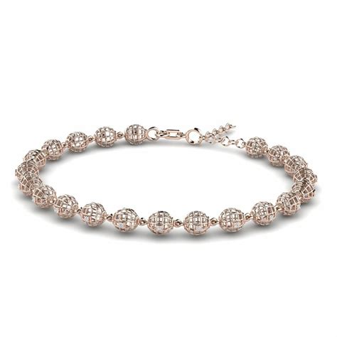 Womens Bracelet Marcell In 0168 Carat Round Cut 14ct Rose Gold