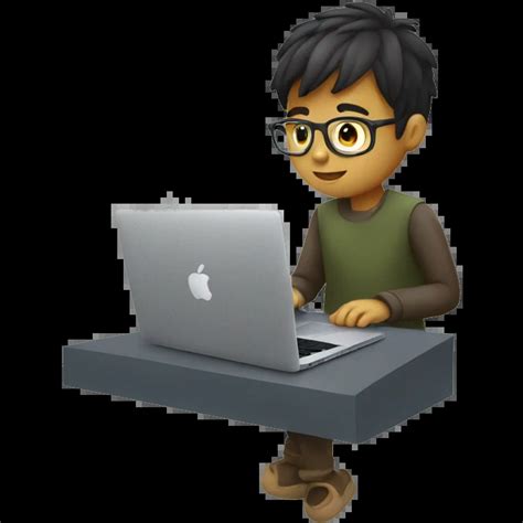 Boy Coding On The Macbook Symmatrical Emoji Ai Emoji Generator