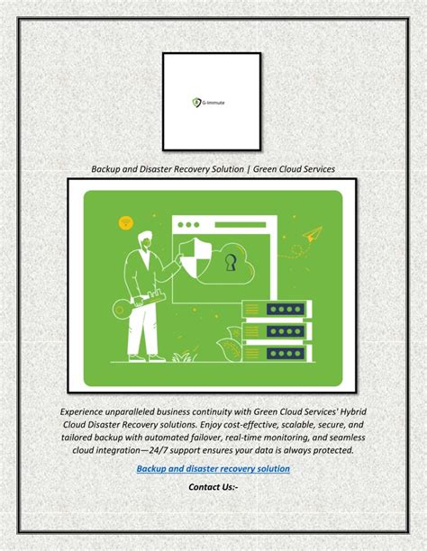 Ppt Backup And Disaster Recovery Solution Green Cloud Services