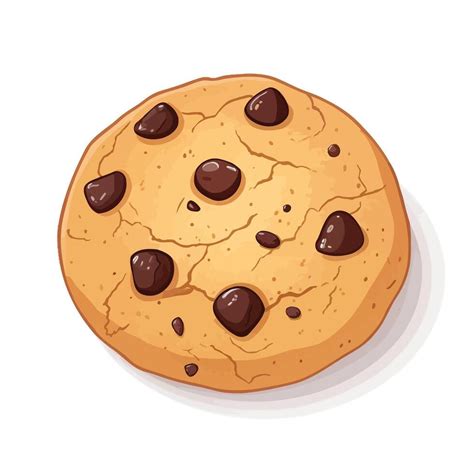 Delicious Cartoon Chocolate Chip Cookie Illustration 54320926 Vector