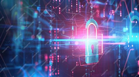 cybersecurity digital lock and key on a network premium ai generated