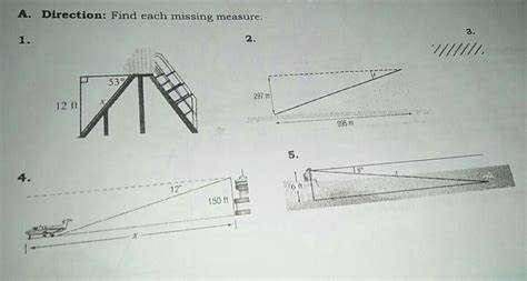 solved a direction find each missing measure 3 1 2 5 [geometry]