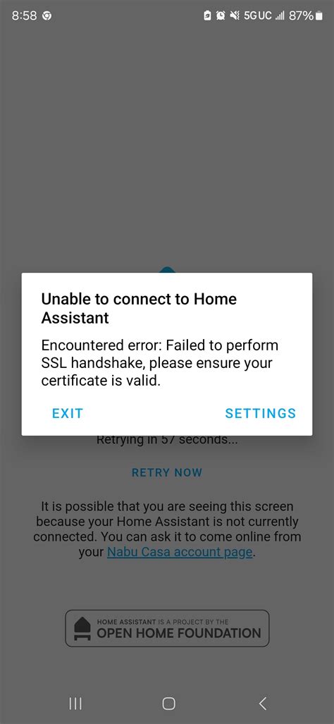 Failed Ssl Handshake Configuration Home Assistant Community