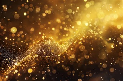 Premium Photo | Golden glitter dust on a black background