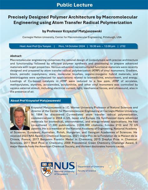 Precisely Designed Polymer Architecture By Macromolecular Engineering Using Atom Transfer