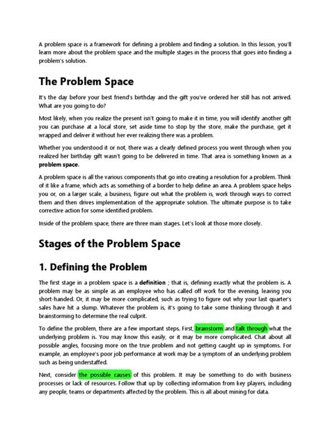 Problem Space Definition And Stages Pdf Brainstorming Space Problem Space Definition And Stages Pdf Brainstorming Space