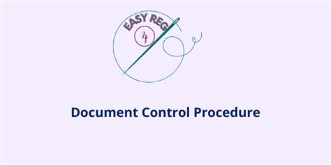 Document Control Procedure 4EasyReg
