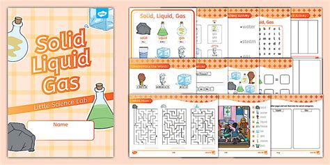 Little Science Lab Workbook Solid Liquid Gas Twinkl