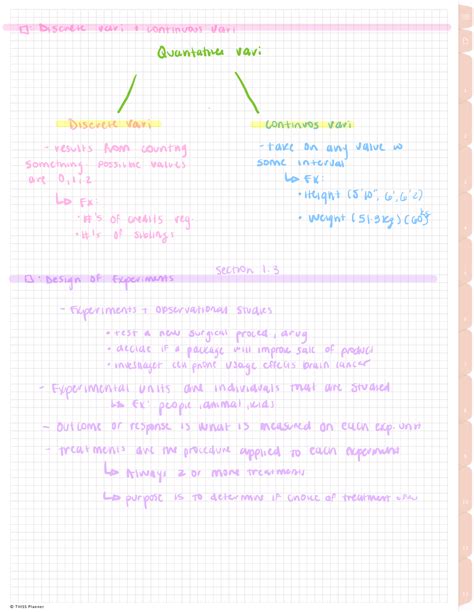 Stats Notes Pg 5 Quantative Variable © T His S Pl An N Er© T His S