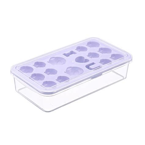 크리 에이 티브 Diy 홈 아이스크림 금형 얼음 격자 펭귄 모양 뚜껑 아이스 박스 보라색와 수제 아이스 큐브