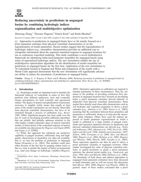 pdf ensemble streamflow predictions in ungauged basins combining