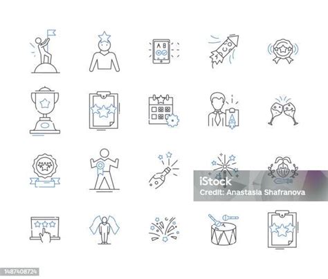 Security Line Icons Collection Firewall Encryption Authorization
