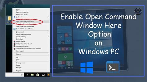 Enable Open Command Window Here Option In Windows Youtube