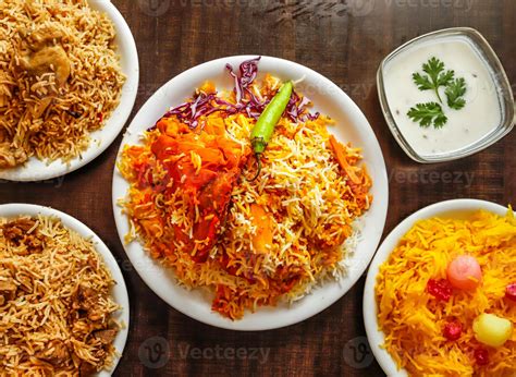 Assorted Biryani Pulao With Beef Chicken And Zarda Color Ful Rice