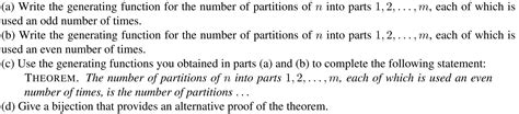 Solved 9 A Write The Generating Function For The Number Of