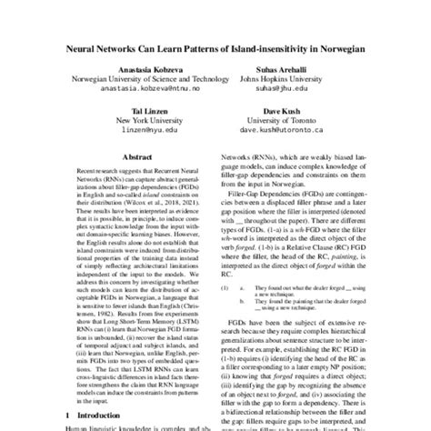 Neural Networks Can Learn Patterns Of Island Insensitivity In Norwegian