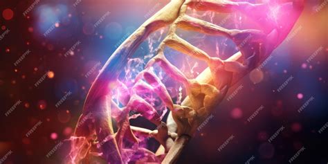 Premium Photo Colorful Representation Of Dna Symbol And Cell Nucleus Generative Ai