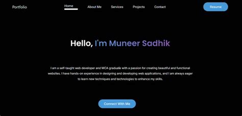 Muneer Sadhik On Linkedin Thrilled To Share My New Portfolio Developed In React