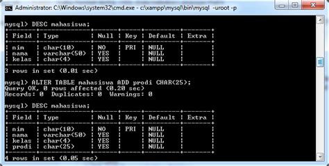 Catatan Instrumatika Daftar Perintah Mysql Ddl Data Definition