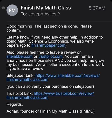 Finish My Math Class Reviews 69 Reviews Of Sitejabber